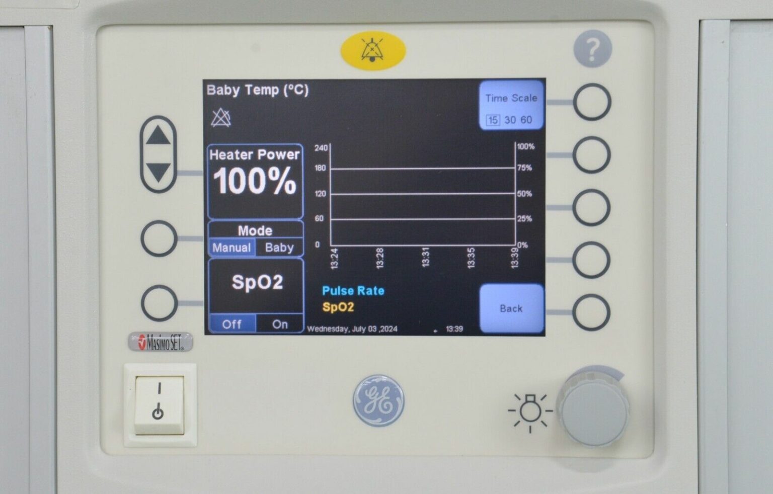 GE Healthcare Giraffe Bedded Baby Warmer Masimo SpO2 1502 T-Piece ...