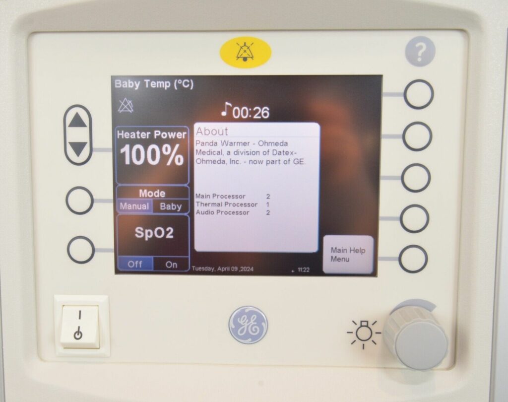 GE Healthcare Panda Freestanding Warmer 1504 Bag & Mask System W ...