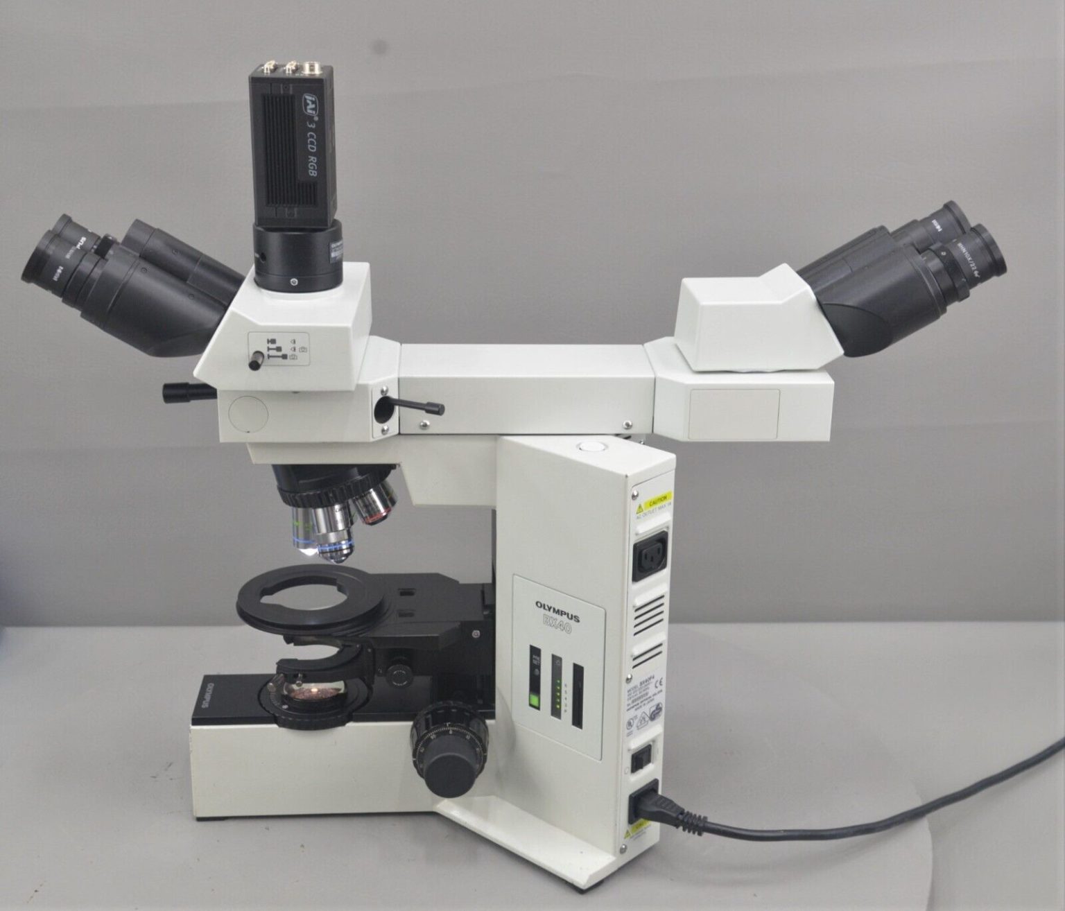 Olympus BX40 Dual Viewing Face-To-Face Teaching Microscope BX40F4 w ...