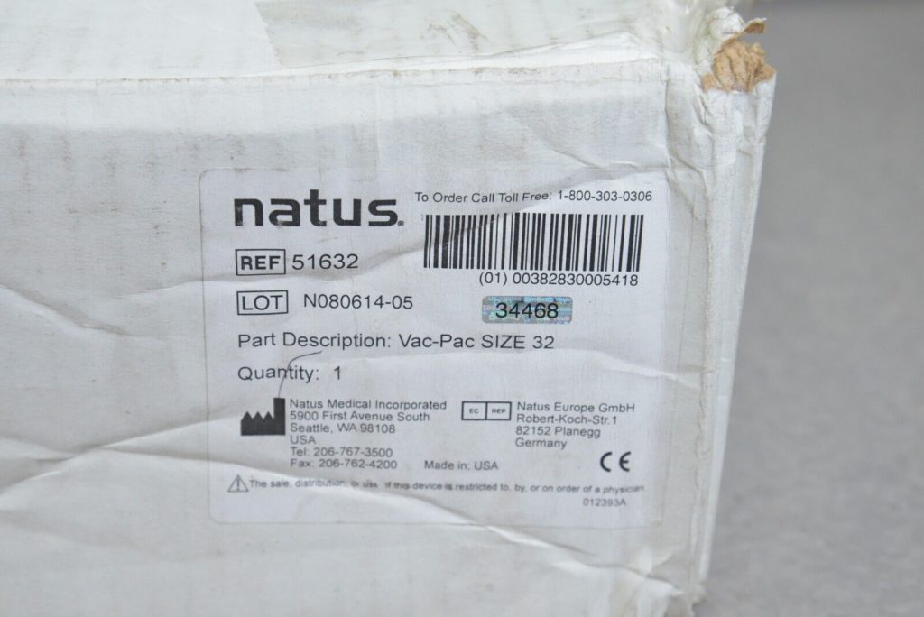 Natus Olympic Vac-Pac Beige XL U-Shape Head Size 32 51632 Positioning ...